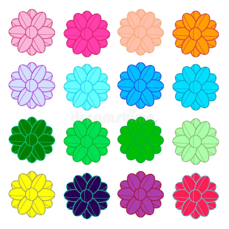 Colorful flowers line stock illustration. Illustration of frame - 76135757