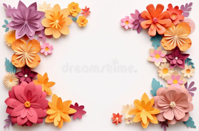 Colorful Flowers Paper Background Pattern Lovely Style Stock ...