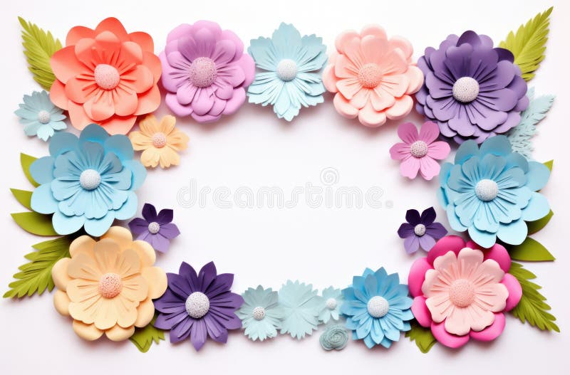 Colorful Flowers Paper Background Pattern Lovely Style Stock Image ...