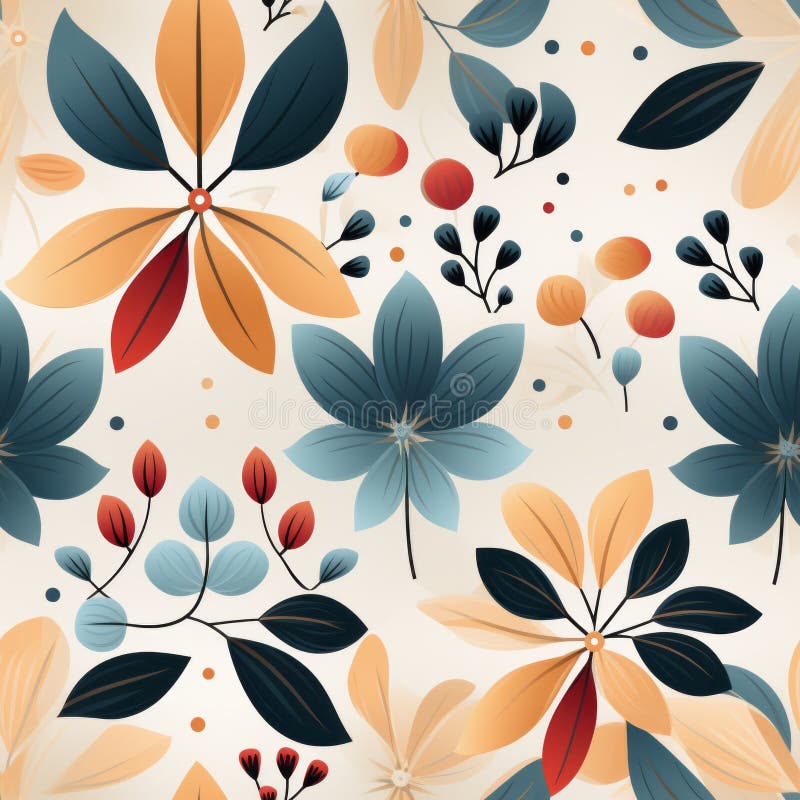 Colorful Flowers Seamless Pattern, Created with Generative AI Stock ...