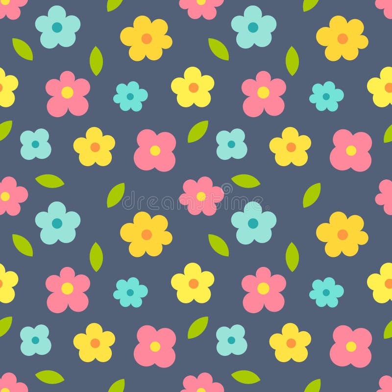Colorful Flowers Seamless Pattern. Summer Flower Meadow Stock Vector ...