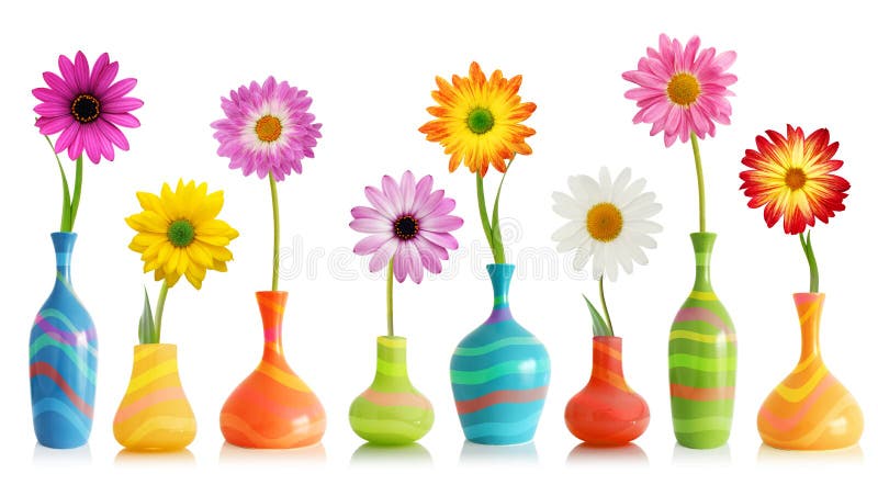 Colorful Flowers In Vases Picture. Image: 88264673