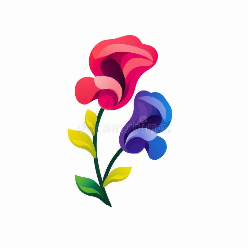 Colorful Flowers in a Vibrant Minimalist Design Stock Illustration ... Colorful Flowers in a Vibrant Minimalist Design Stock Illustration ...
