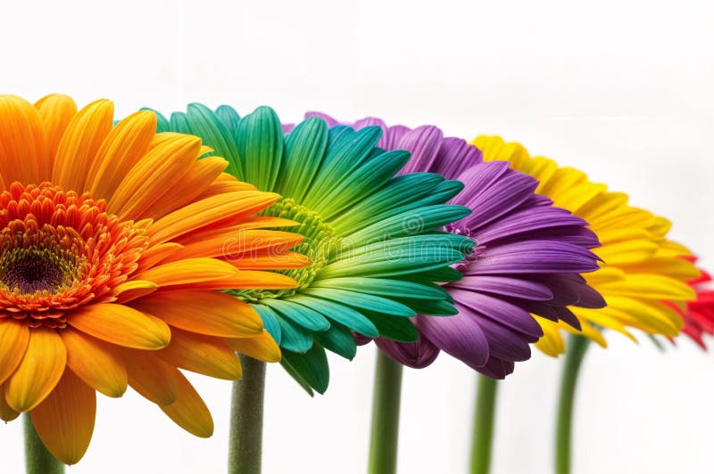 Colorful Flowers with White Background Stock Illustration ...