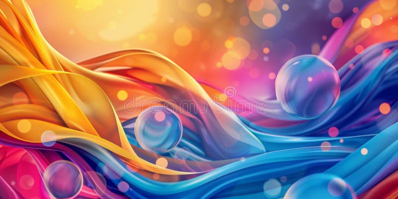 Colorful Flowing Abstract Waves and Bubbles Vibrant and Dynamic Concept ...