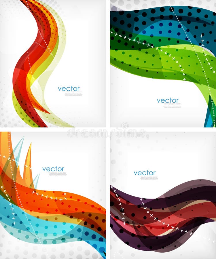 Colorful Flowing Business Wave Layout Stock Vector - Illustration of ...
