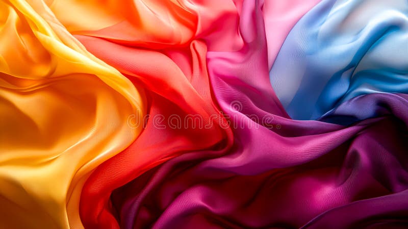 Colorful Flowing Fabric Dynamic Gradient Textures of Soft Silky ...