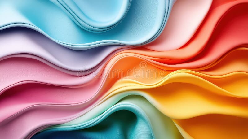 Colorful Flowing Fabric Texture with Beautiful Wave Patterns Stock ...
