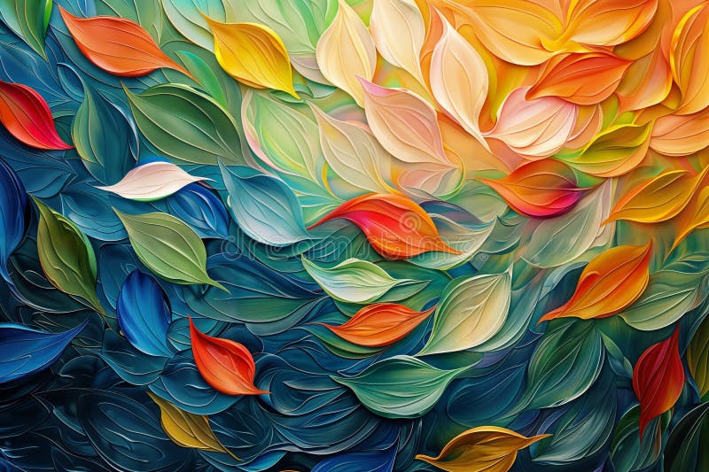 Colorful Flowing Leaf Patterns for Nature-Themed Designs, Generative Ai ...