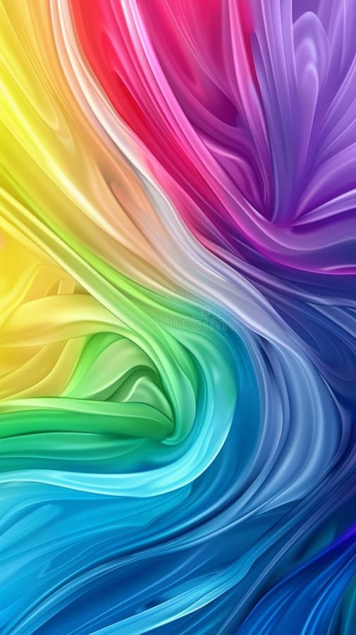 A Colorful, Flowing Piece of Fabric with a Rainbow Pattern Stock ...