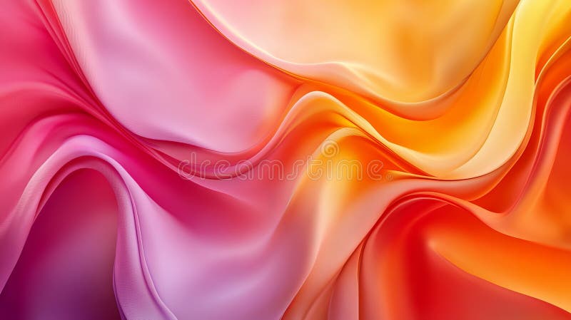 Colorful Flowing Silk Fabric with Gradient Hues, Abstract Art Design ...