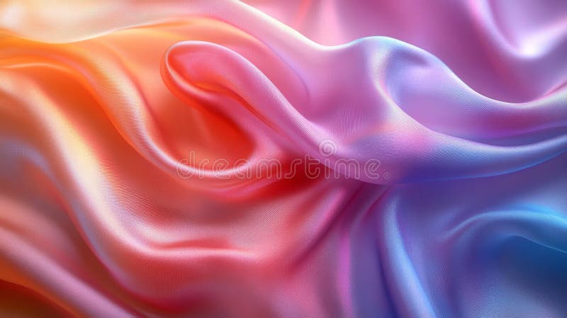 Colorful Flowing Silk Fabric with Soft Lighting Stock Image - Image of ...