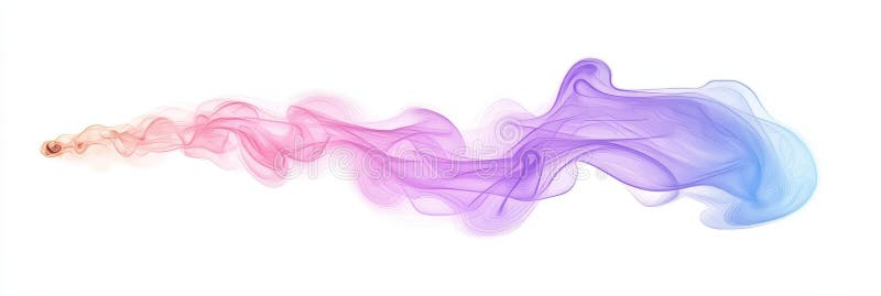 Colorful Flowing Smoke Wave on White Background Elegant and Abstract ...