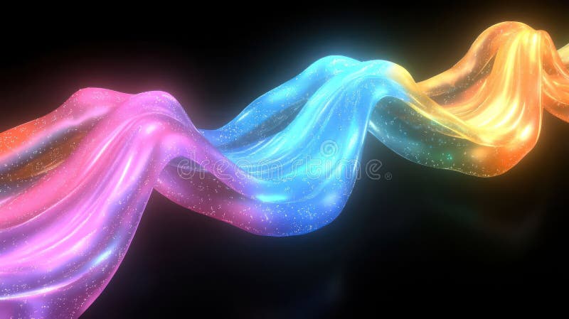 A Colorful, Flowing Wave of Light with a Cosmic Feel, Suggesting Motion ...