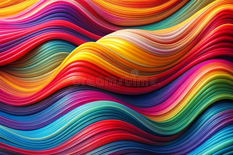 Colorful Flowing Wave Patterns with Undulating Lines and Rhythmic ...