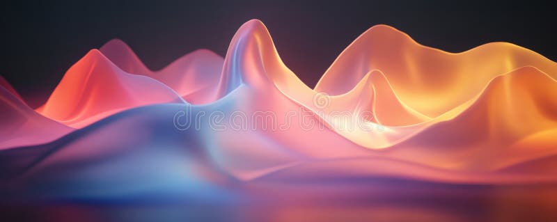 Colorful Flowing Waves in Ambient Light, Abstract Art. Modern Design ...