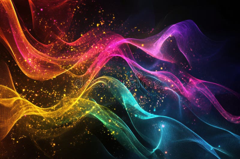 Vibrant Energy Lines and Dots Create Dynamic Patterns Symbolizing ...