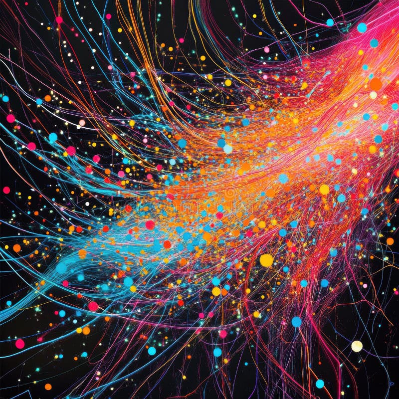 Vibrant Energy Lines and Dots Illustrating Active Communication and ...