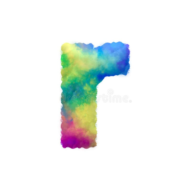 Colorful Fluffy Clouds Alphabet R Lowercase Letter, Isolated on ...
