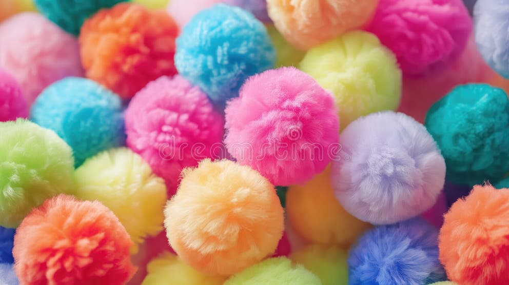 Colorful fluffy spheres stock illustration. Illustration of fluffy ...