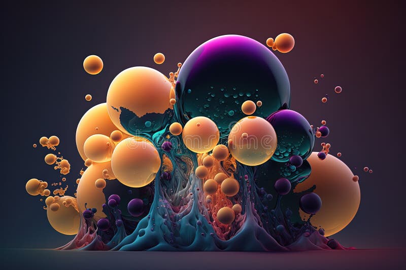 Colorful Fluid Bubbles Abstract Background, Isomorphic Blobs and ...