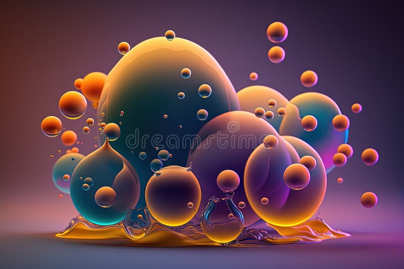 Colorful Fluid Bubbles Abstract Background, Isomorphic Blobs and ...