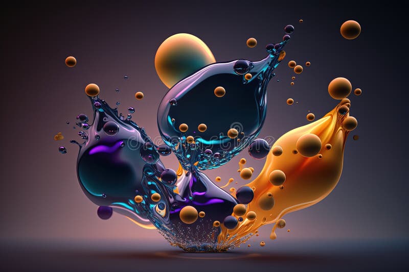 Colorful Fluid Bubbles Abstract Background, Isomorphic Blobs and ...