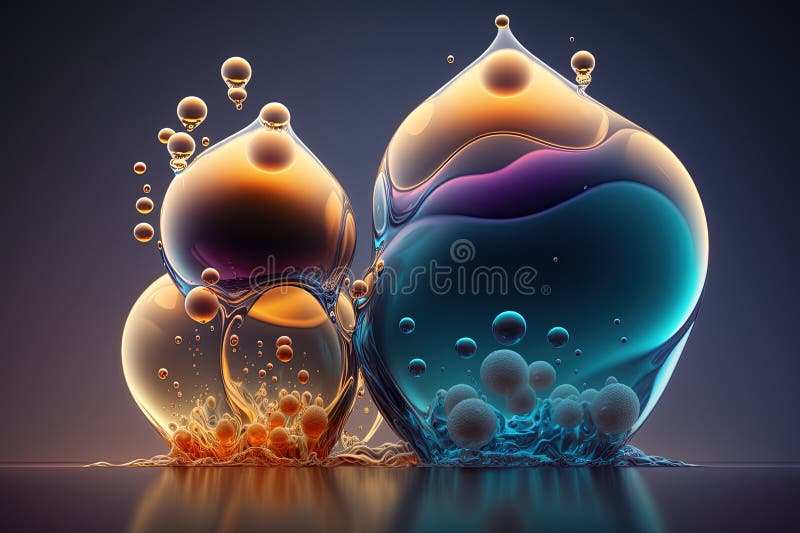 Colorful Fluid Bubbles Abstract Background, Isomorphic Blobs and ...