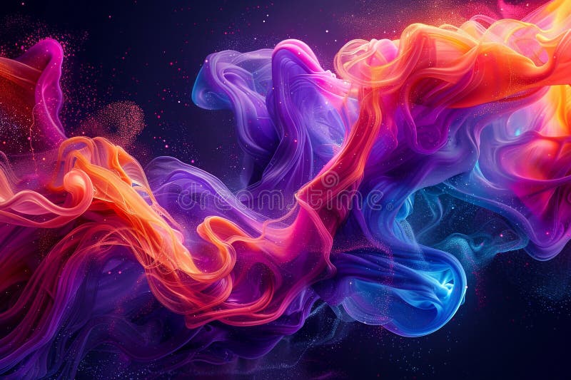 Colorful fluid flow motion stock illustration. Illustration of colours ...