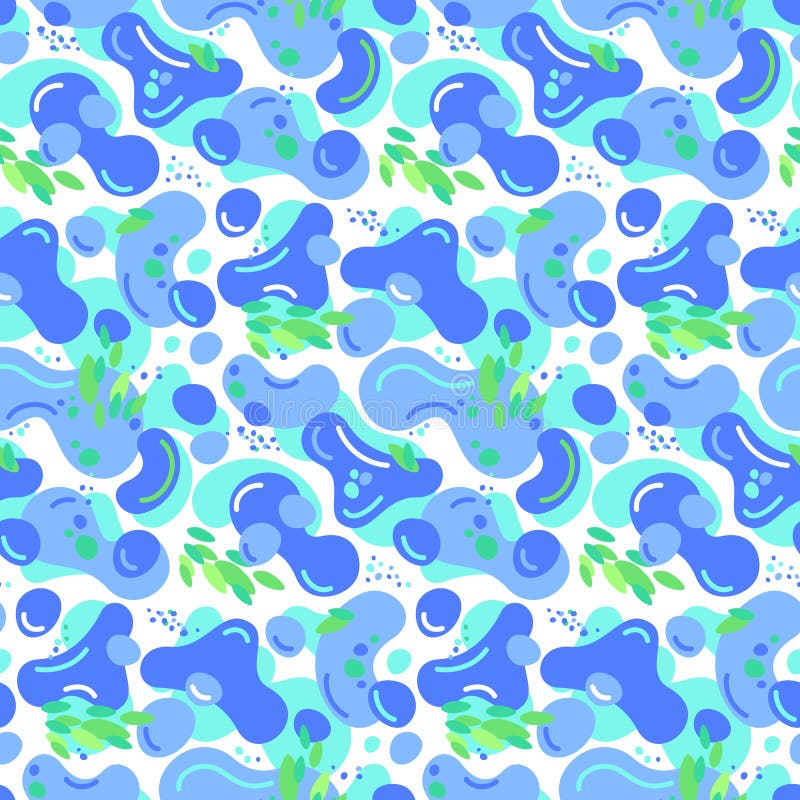 Colorful Fluid Colorful Fun Bubbles Background. Seamless Vector Pattern ...