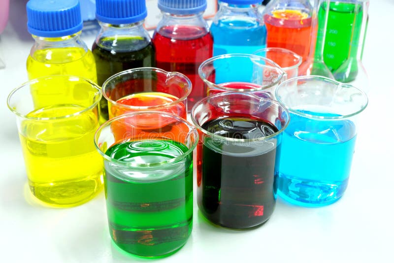 Colorful Fluid in Glass Ware Stock Image - Image of coli, development ...