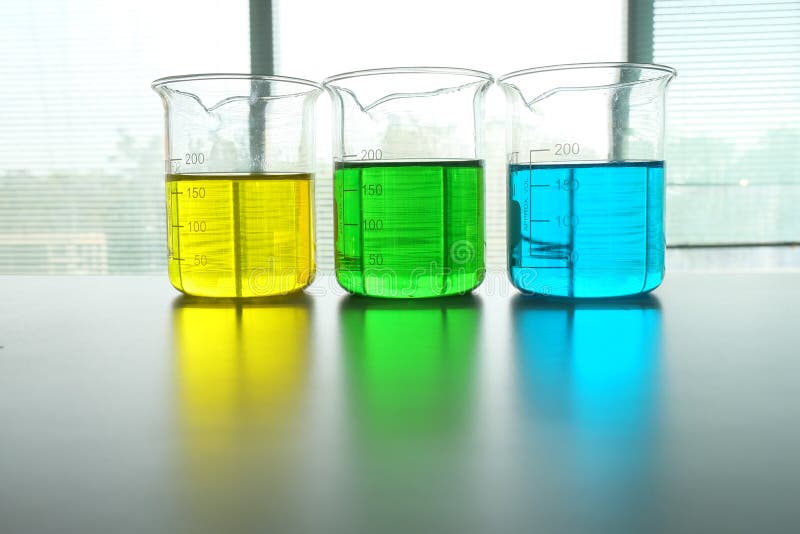 Colorful Fluid in Glass Ware Stock Photo - Image of colony, health ...
