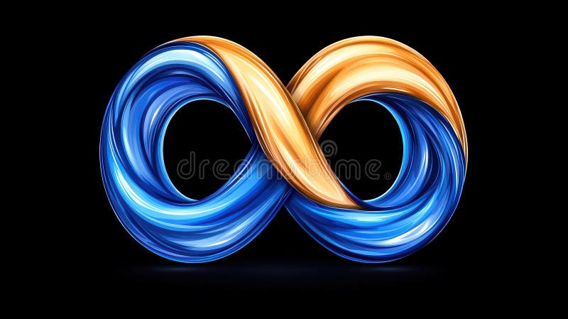 Colorful Fluid Infinity Symbol Design on Black Background for Abstract ...