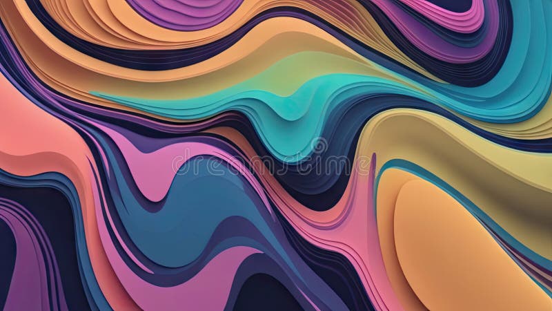 Colorful Fluid Patterns Creating an Animated Flowing Effect with Rich ...