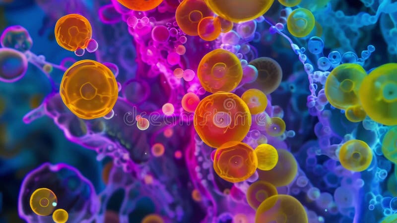 A Colorful Fluorescence Microscopy Image of Multiple Euglenoids ...