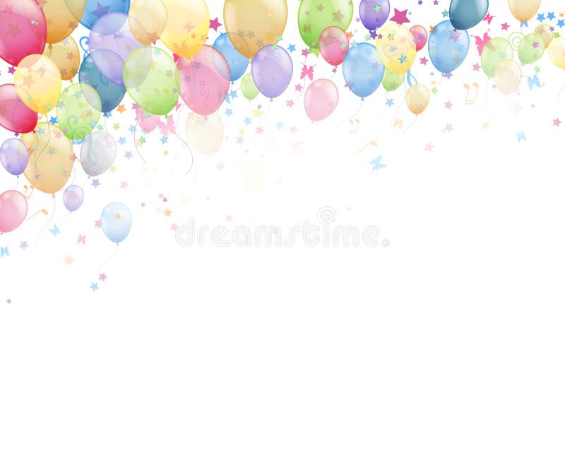 Colorful Bunch of Happy Birthday Balloons Vector Background Stock ...