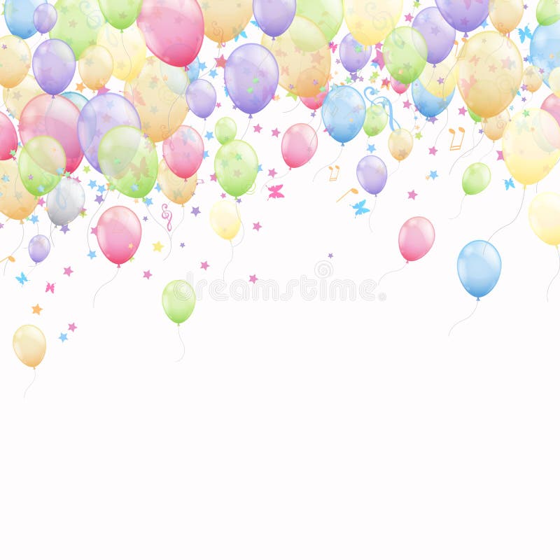 Colorful Flying Balloons stock illustration. Illustration of flying ...