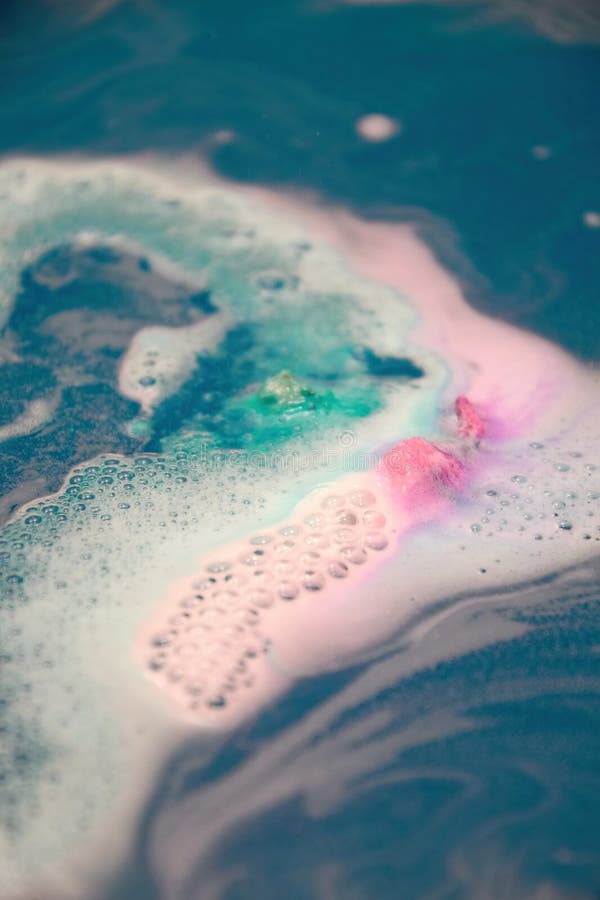 Colorful Foam and Bubbles in the Bath Blue Water Stock Photo - Image of ...