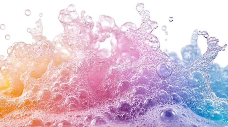 Colorful Foam Bubbles Isolated on White Background Stock Illustration ...