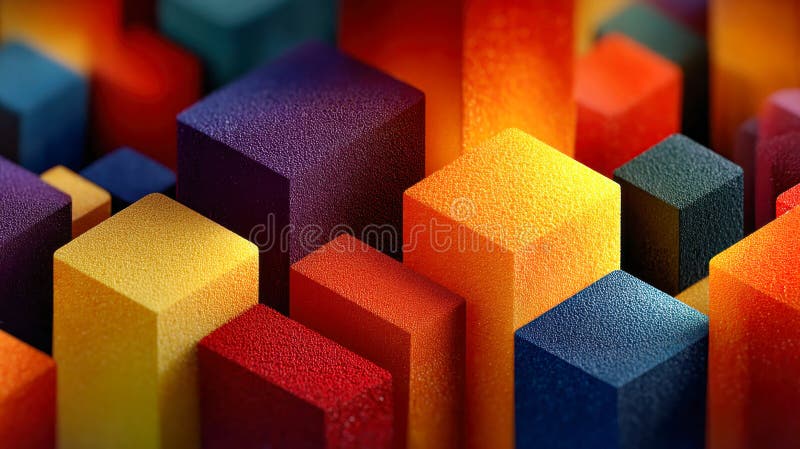 Colorful Foam-textured Rectangular Blocks Arranged in a Dense Abstract ...