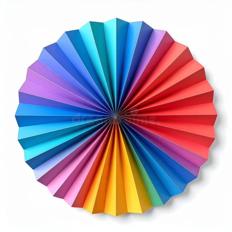 Colorful Folded Paper Circle Rainbow Design Stock Illustration ...