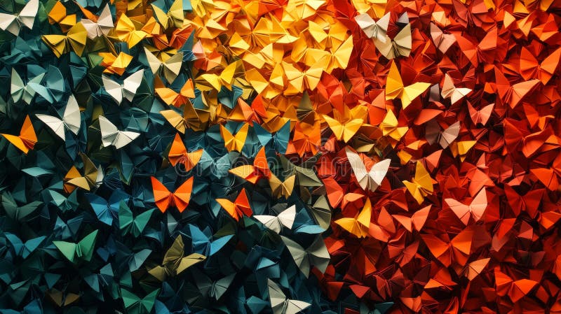 Colorful Folded Paper is Presented in an Abstract Form As a Panorama ...