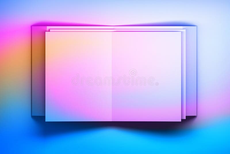 Colorful Folded Paper Sheets on a Table Stock Illustration ...
