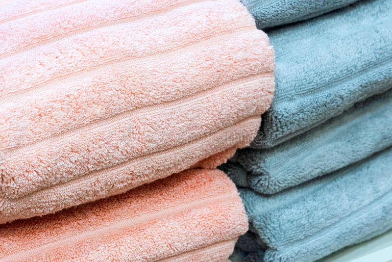 Colorful Folded Towels Stack Closeup Picture Stock Photo - Image of ...