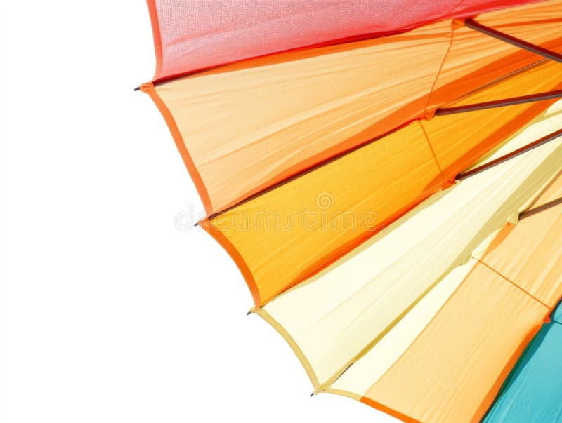 Colorful Folded Umbrellas Stacked in a Diagonal Arrangement Creating a ...