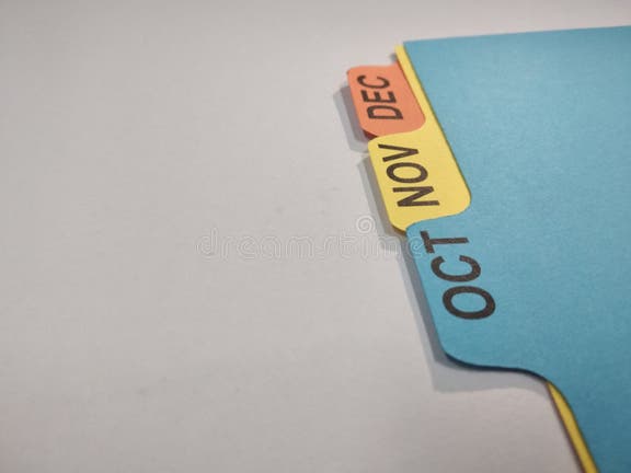 Colorful folder divider stock image. Image of month - 298170385