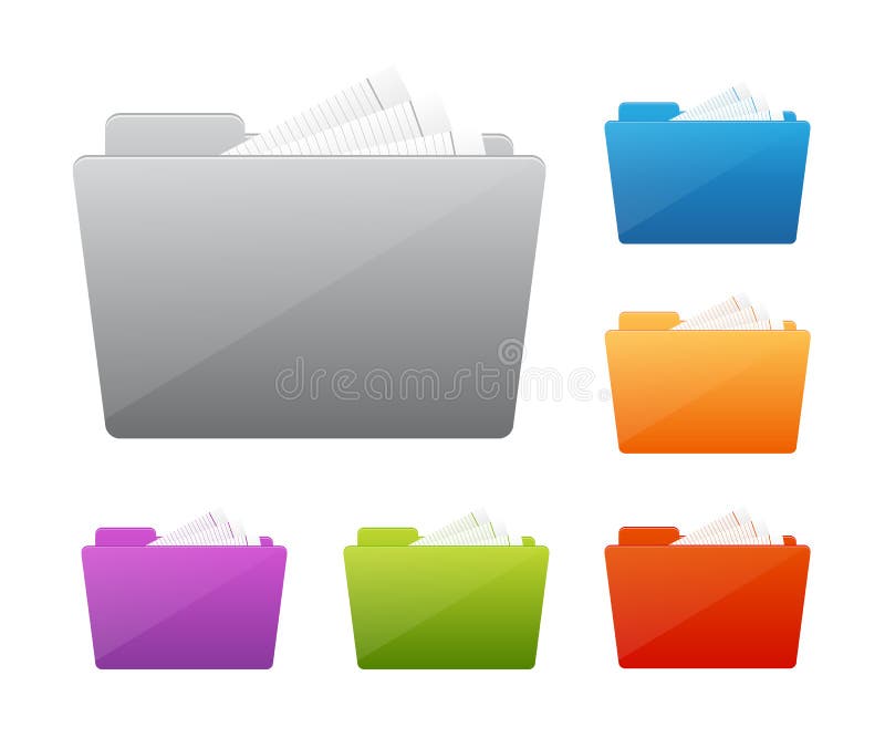 Colorful folder icon stock illustration. Illustration of folder - 26047390