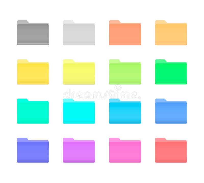 Folder icon collection stock vector. Illustration of pink - 36538469