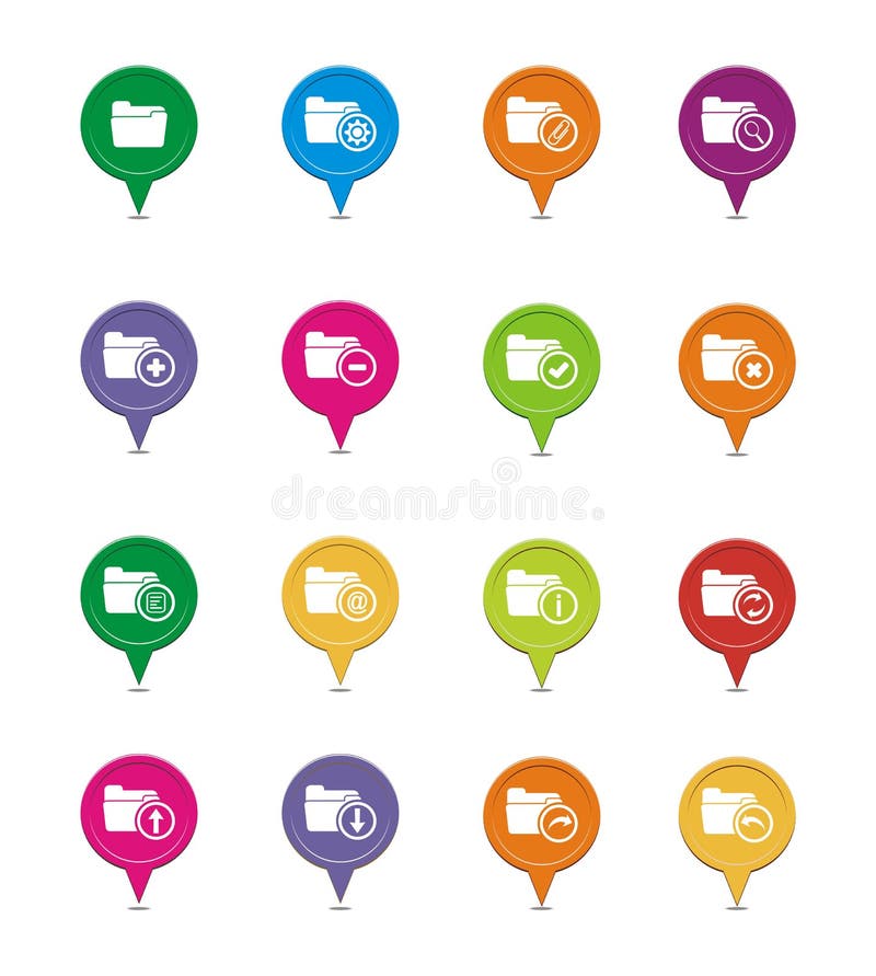 Colorful folder icon stock illustration. Illustration of folder - 26047390