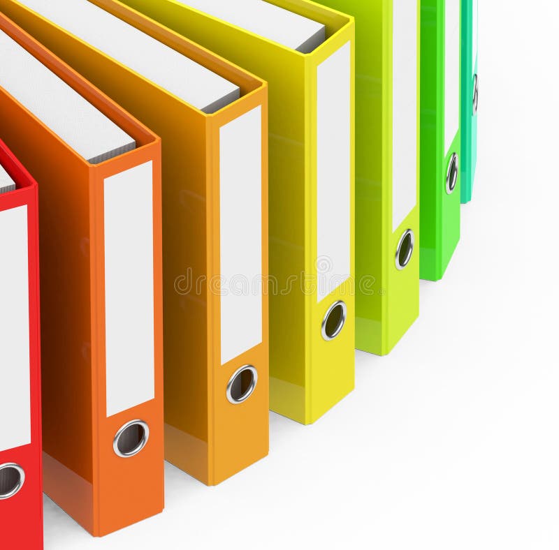 The colorful folder row stock illustration. Illustration of folder ...